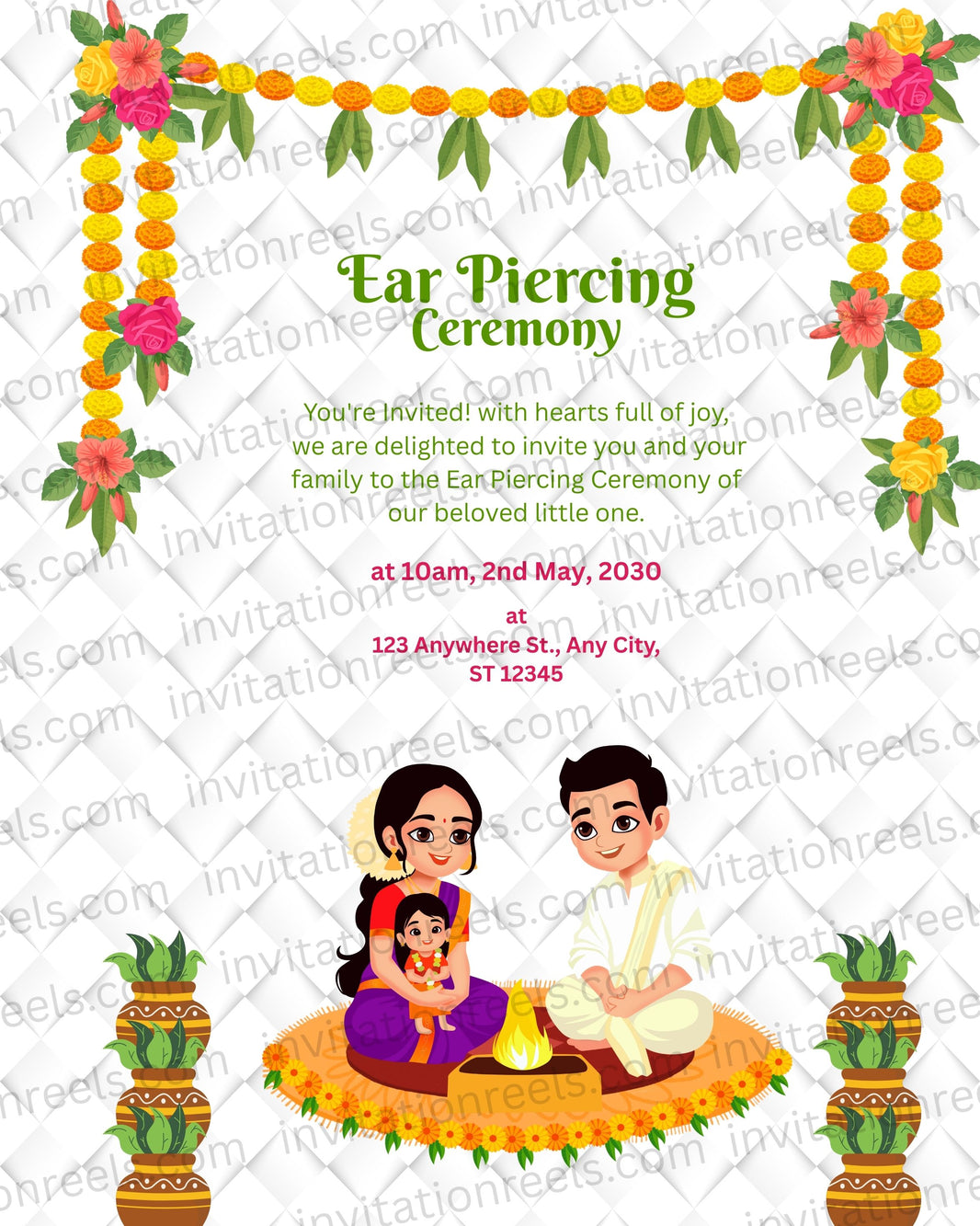Ear Piercing Ceremony Invitation Cards | Digital & Custom Designs ...